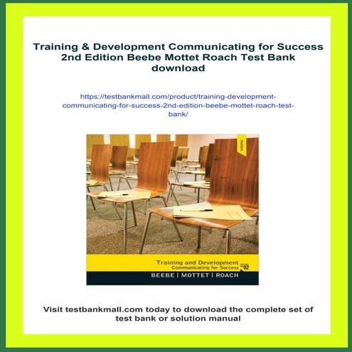 Training & Development Communicating for Success 2nd Edition Beebe ...
