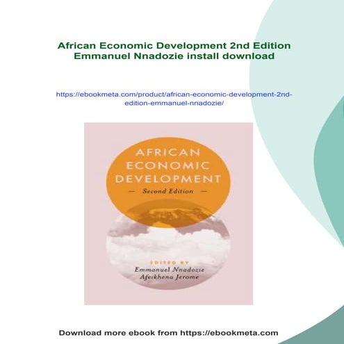 African Economic Development 2nd Edition Emmanuel Nnadozie | PDF