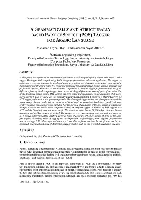 A Grammatically And Structurally Based Part Of Speech Pos Tagger For