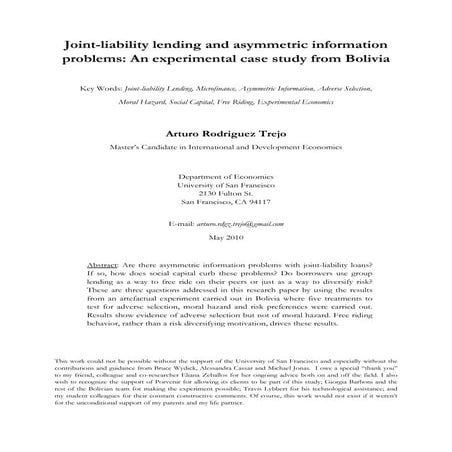 Joint-liability lending and asymmetric information | PDF