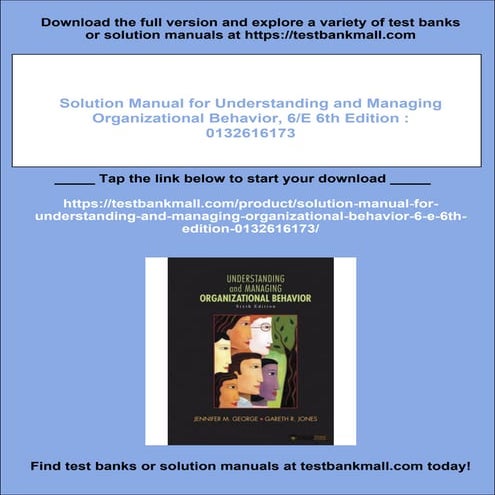 Solution Manual for Understanding and Managing Organizational Behavior, 6/E 6th Edition ...