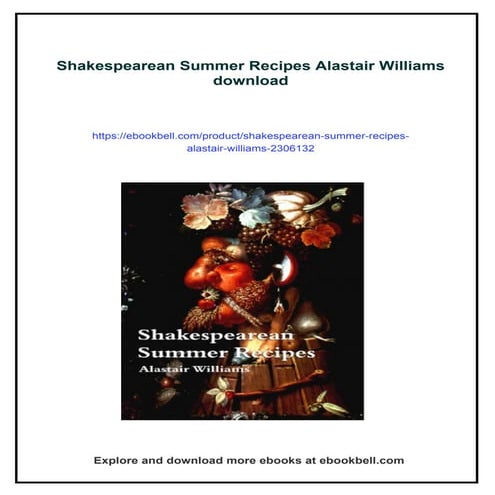Shakespearean Summer Recipes Alastair Williams | PDF