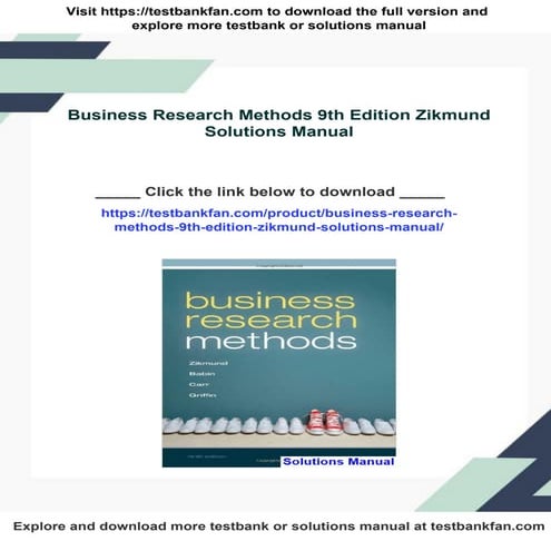 Full Download of Business Research Methods 9th Edition Zikmund Solutions Manual in PDF DOCX ...