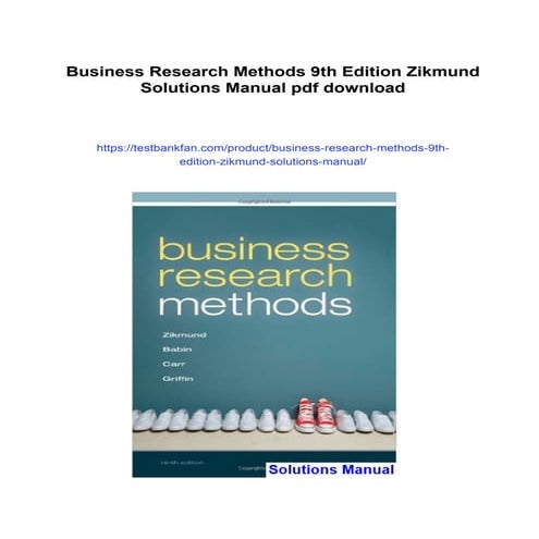 Business Research Methods 9th Edition Zikmund Solutions Manual | PDF