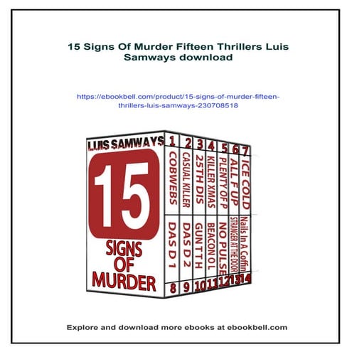 15 Signs Of Murder Fifteen Thrillers Luis Samways | PDF