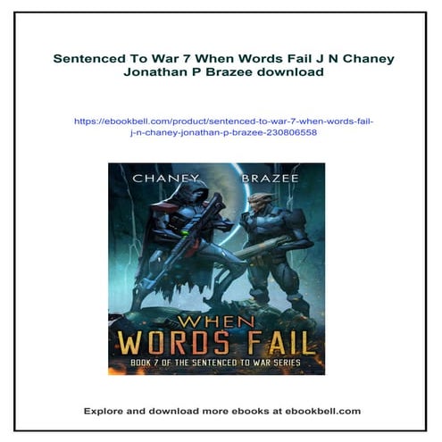Sentenced To War 7 When Words Fail J N Chaney Jonathan P Brazee | PDF