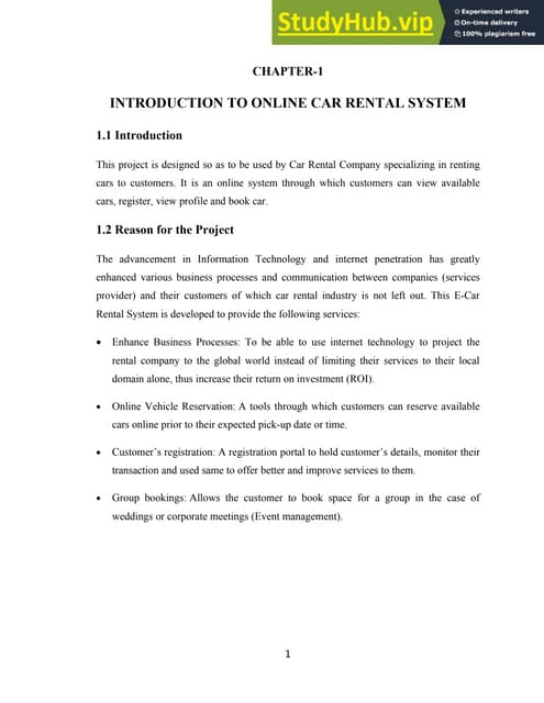 Car rental Project Ppt | PPT