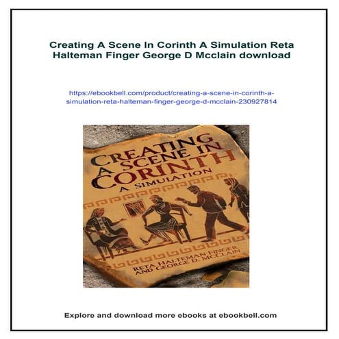 Creating A Scene In Corinth A Simulation Reta Halteman Finger George D Mcclain | PDF
