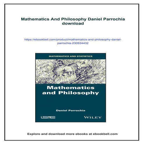 Mathematics And Philosophy Daniel Parrochia | PDF