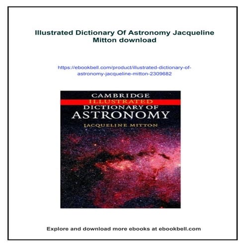 Illustrated Dictionary Of Astronomy Jacqueline Mitton | PDF