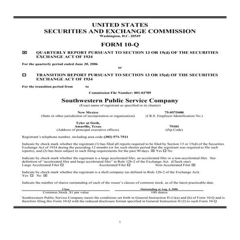 xcel energy SPS_Q206_10Qb | PDF