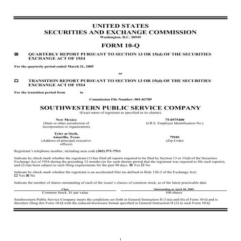 xcel energy 10qSPS | PDF