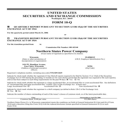 xcel energy NSP-WI_Q106_10Q | PDF