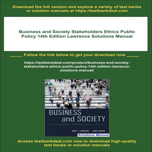 Business and Society Stakeholders Ethics Public Policy 14th Edition ...