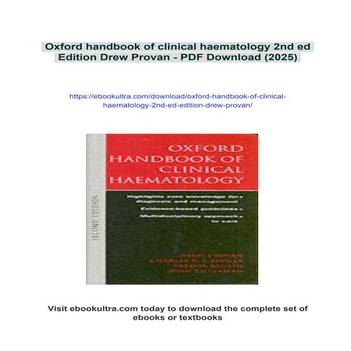 Oxford handbook of clinical haematology 2nd ed Edition Drew Provan | PDF