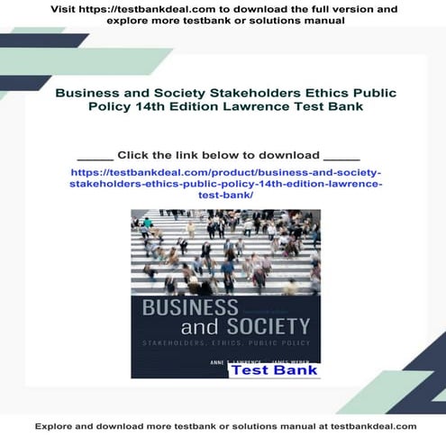 Business and Society Stakeholders Ethics Public Policy 14th Edition ...