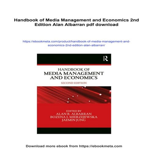 Handbook of Media Management and Economics 2nd Edition Alan Albarran | PDF