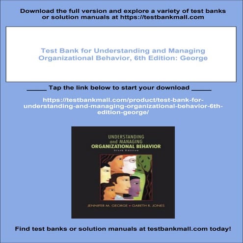 Test Bank for Understanding and Managing Organizational Behavior, 6th ...
