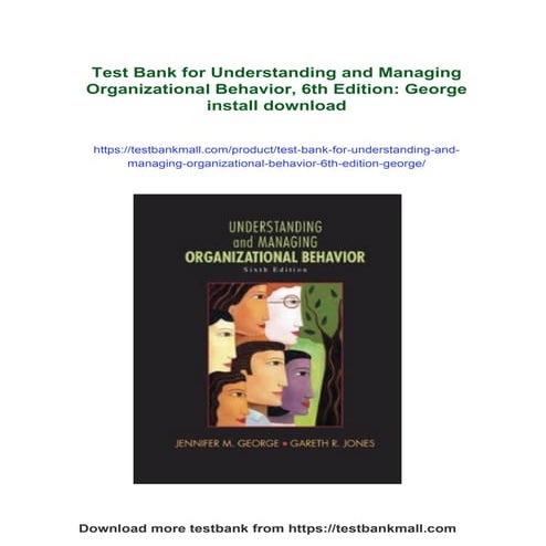 Test Bank for Understanding and Managing Organizational Behavior, 6th ...