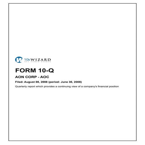 aon 10Q_080808 | PDF