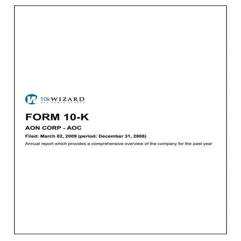 aon 2008 10K | PDF