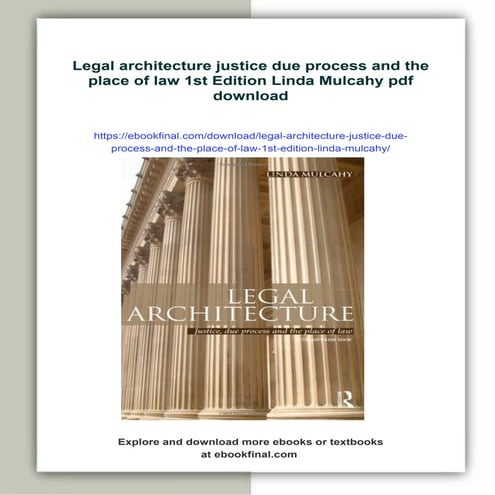 Legal architecture justice due process and the place of law 1st Edition ...