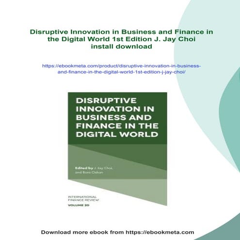 Disruptive Innovation in Business and Finance in the Digital World 1st ...