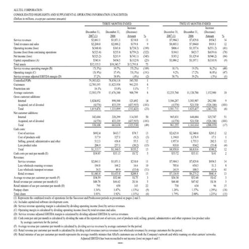 alltel 4q 07_highlights | PDF