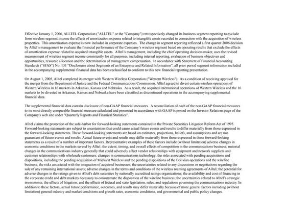 alltel 3Q05_Supplemental | PPT