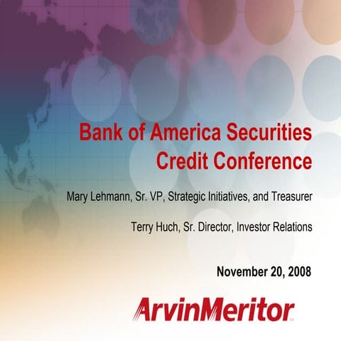 arvinmeritor _BAS_Credit_Conf_112008_FINAL | PDF