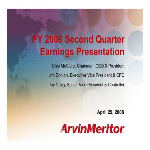 arvinmeritor _Q2_20_8_Earnings_Slides_FINAL | PPT