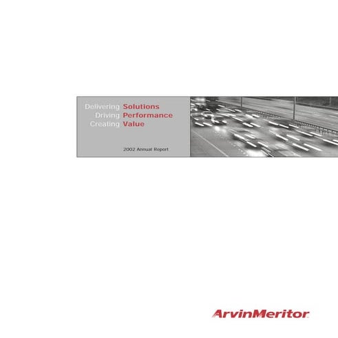 Arvinmeritor 2002 Annua lReport | PDF