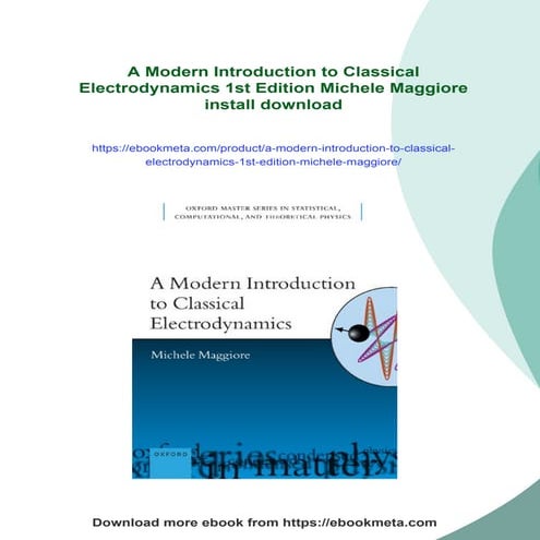 A Modern Introduction to Classical Electrodynamics 1st Edition Michele Maggiore | PDF