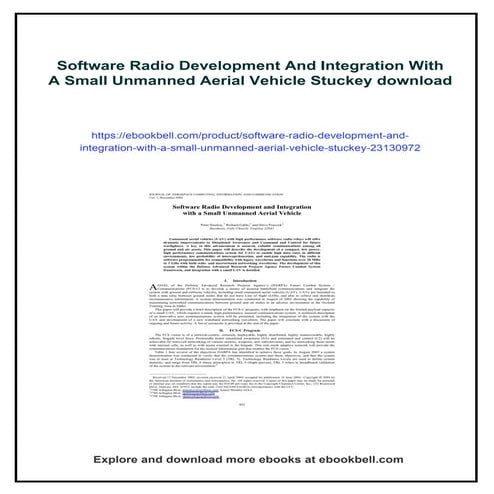 Software Radio Development And Integration With A Small Unmanned Aerial Vehicle Stuckey | PDF