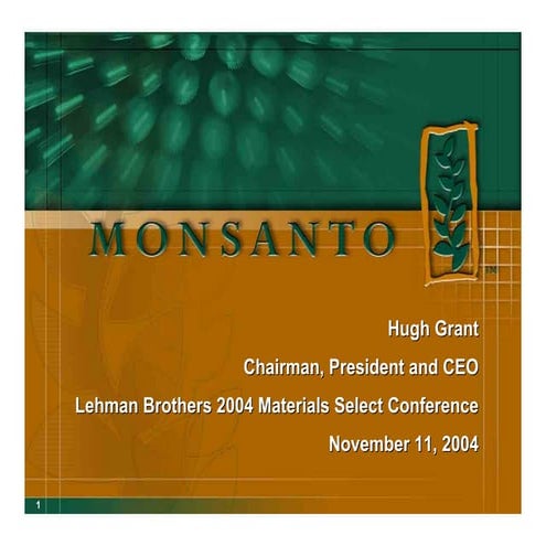 monsanto 2004/11/11 | PDF | Agriculture | Industries