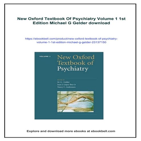 New Oxford Textbook Of Psychiatry Volume 1 1st Edition Michael G Gelder ...