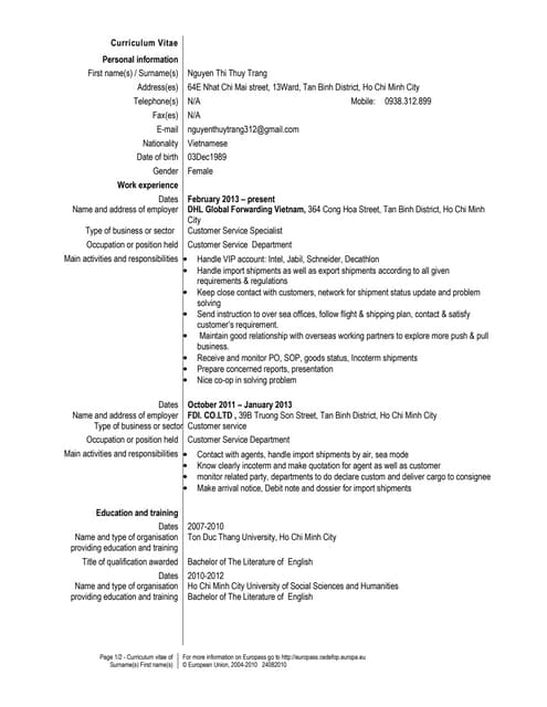 Thai.curriculum vitae | PDF