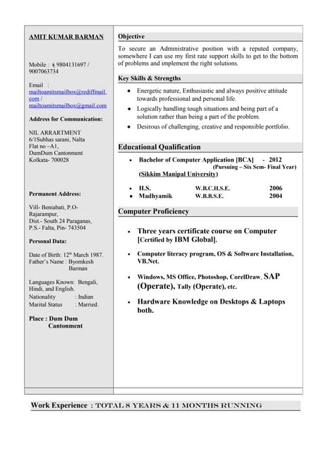 Amit CV | PDF