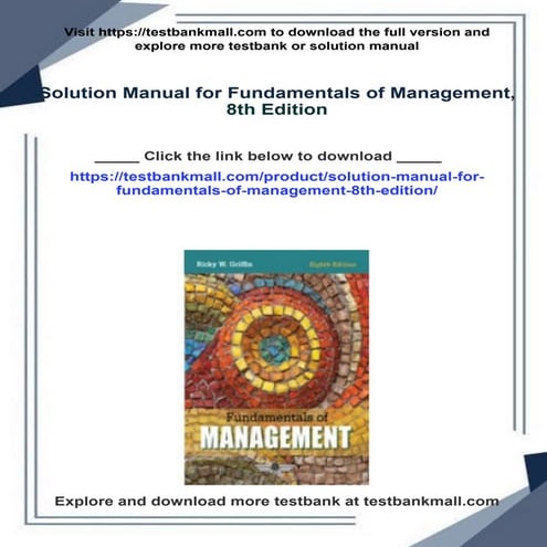 Free Access to Solution Manual for Fundamentals of Management, 8th ...
