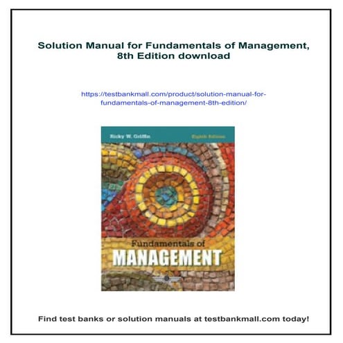 Solution Manual for Fundamentals of Management, 8th Edition | PDF