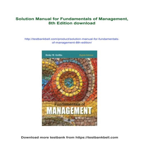 Solution Manual for Fundamentals of Management, 8th Edition | PDF