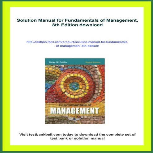 Solution Manual for Fundamentals of Management, 8th Edition | PDF