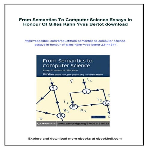 From Semantics To Computer Science Essays In Honour Of Gilles Kahn Yves Bertot | PDF