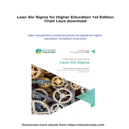 Lean Six Sigma for Higher Education 1st Edition Chad Laux | PDF