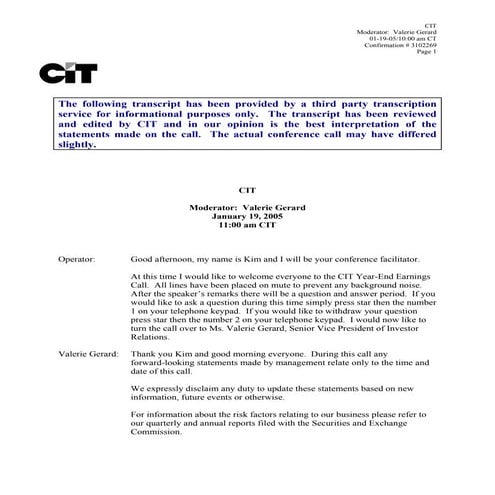 cit TranscriptQ4edited | PDF