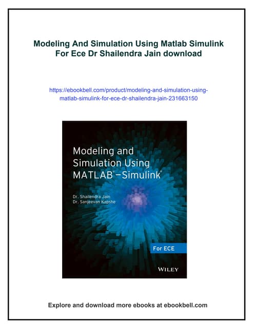 Modeling And Simulation Using Matlab Simulink For Ece Dr Shailendra