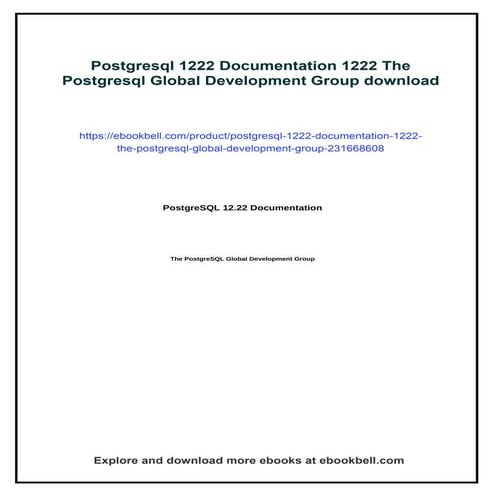 Postgresql 1222 Documentation 1222 The Postgresql Global Development Group | PDF