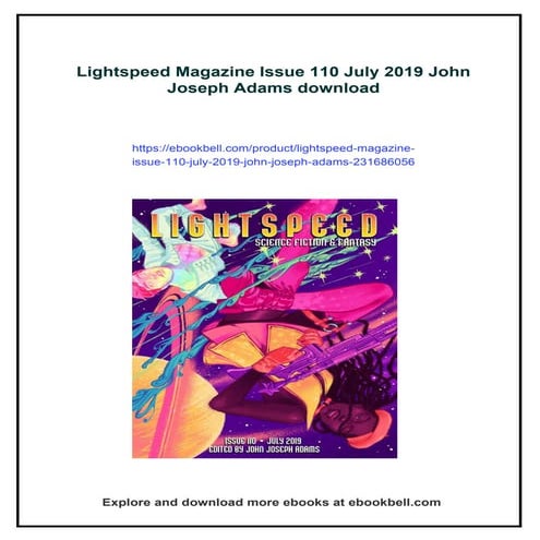 Lightspeed Magazine Issue 110 July 2019 John Joseph Adams | PDF