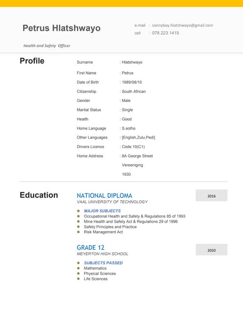 Masego Lekoko Resume | PDF