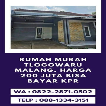 WA 0822-2871-0502 Perumahan Dijual Tajinan Malang Dekat Tubing Sumber ...